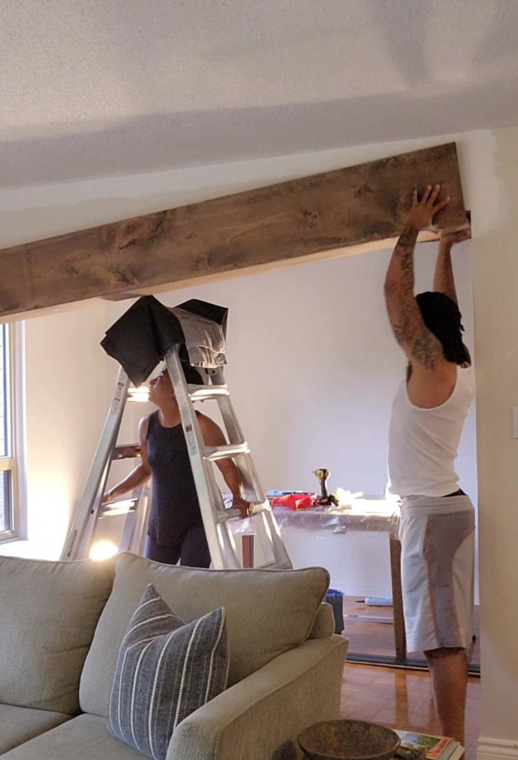 Pine Barn Wood Support Beam Cladding